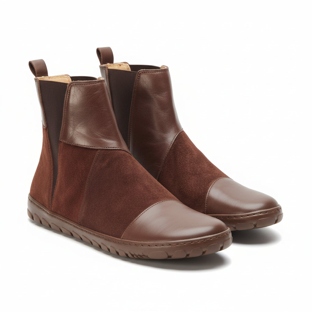 Entdecke zeitlose Eleganz: Barfußstiefel in Braun! – ZAQQ